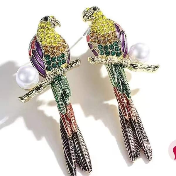 Parrot Earrings - Etsy