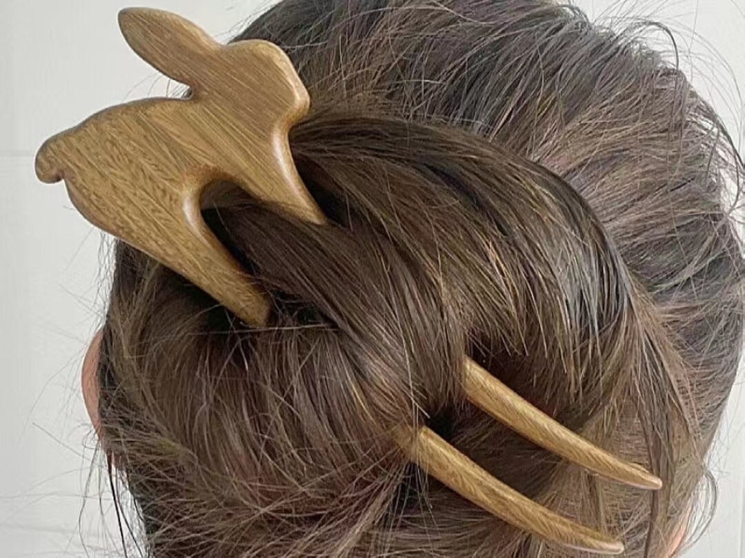 Adorable Rabbit With Wooden Hairpin,gift for Girls - Etsy