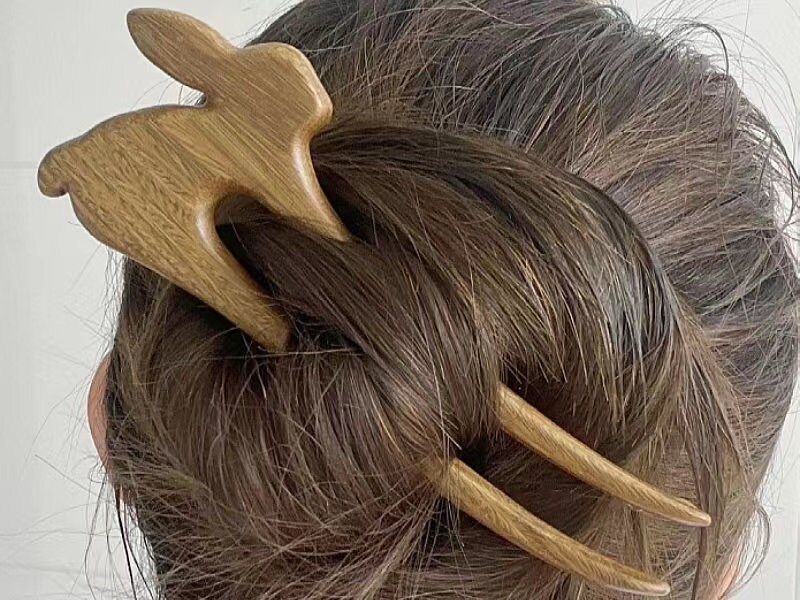 Adorable Rabbit With Wooden Hairpin,gift for Girls - Etsy