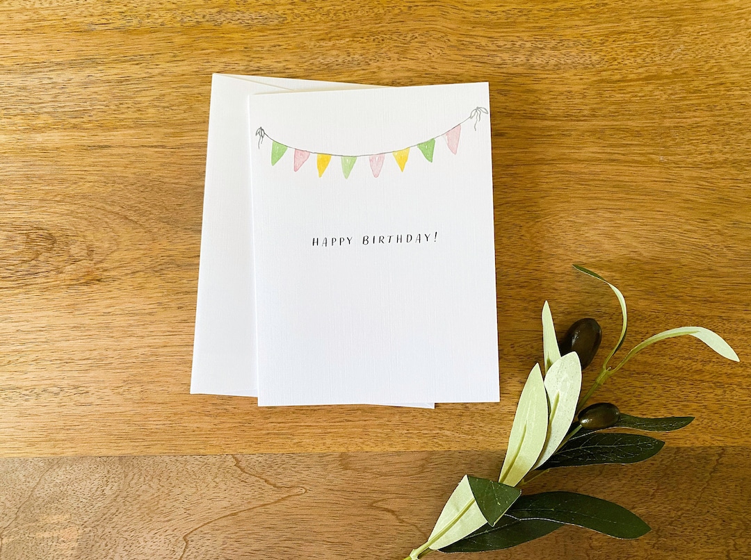 Happy Birthday Banner Card - Etsy