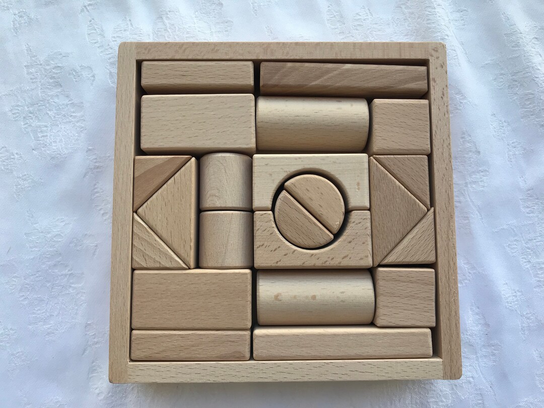 Wood Building Blocks Set, Natural Wooden Toy, Montessori Toy - Etsy