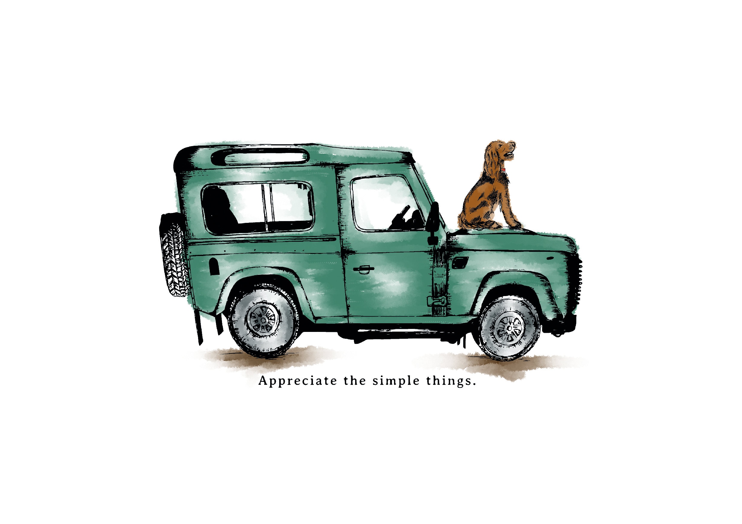 Dog Named Rover portrait Poster Wall Print A5, A4, A3 & A2 Sizes Hand ...