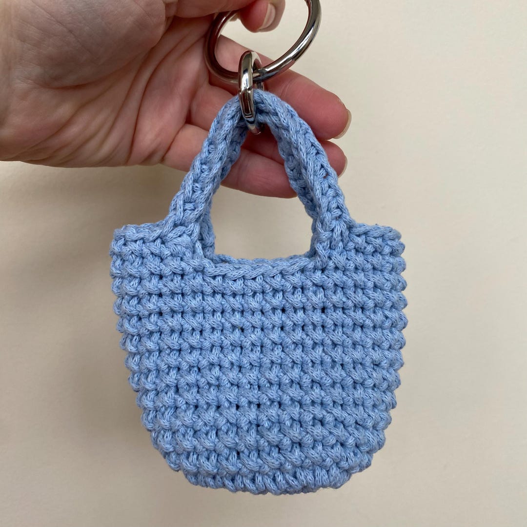 Crochet Mini Tote Bag Pattern, Bag Charm, Small Crochet Bag, Crochet ...