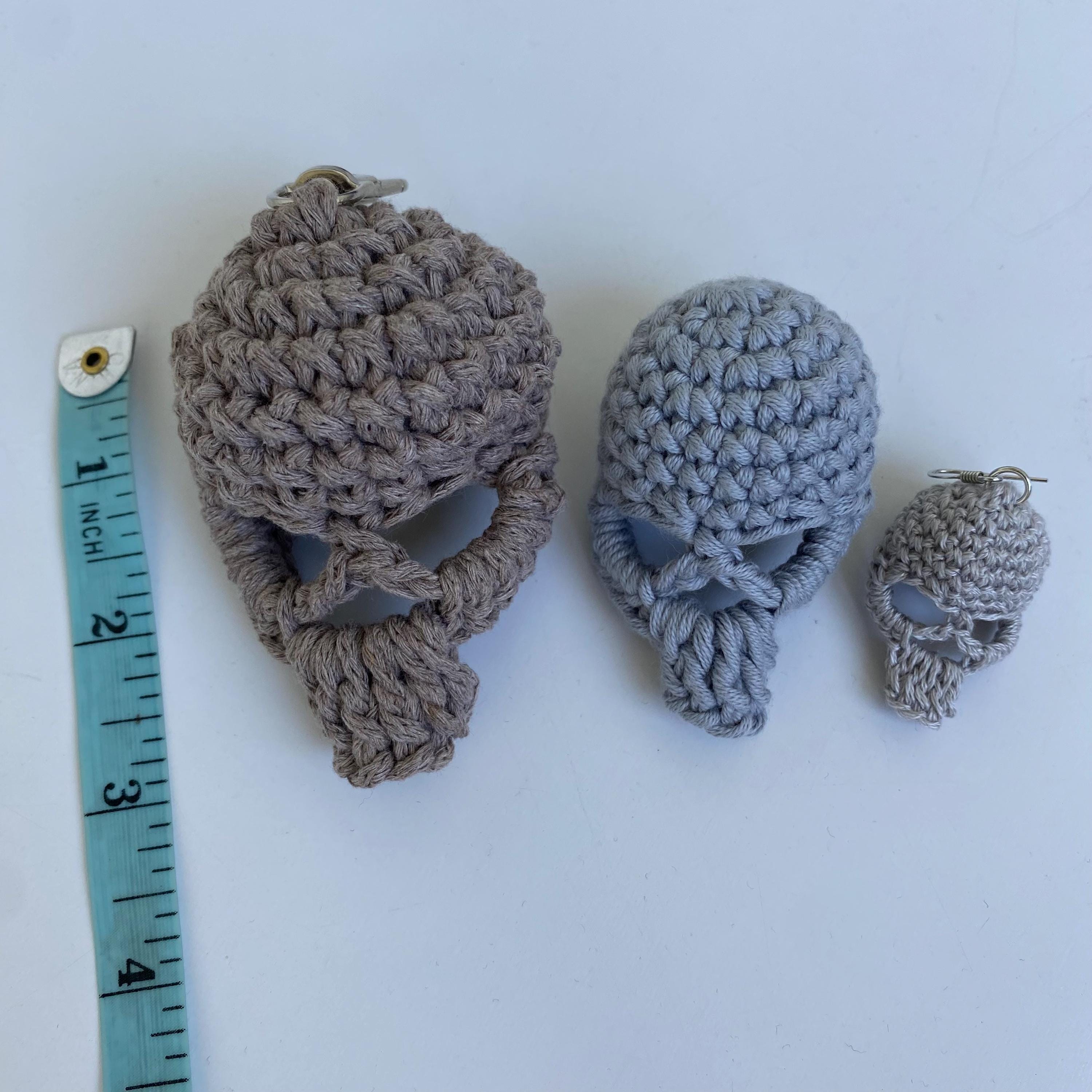 Skull Earrings Crochet Pattern, Goth Jewelry, Halloween Skeleton ...