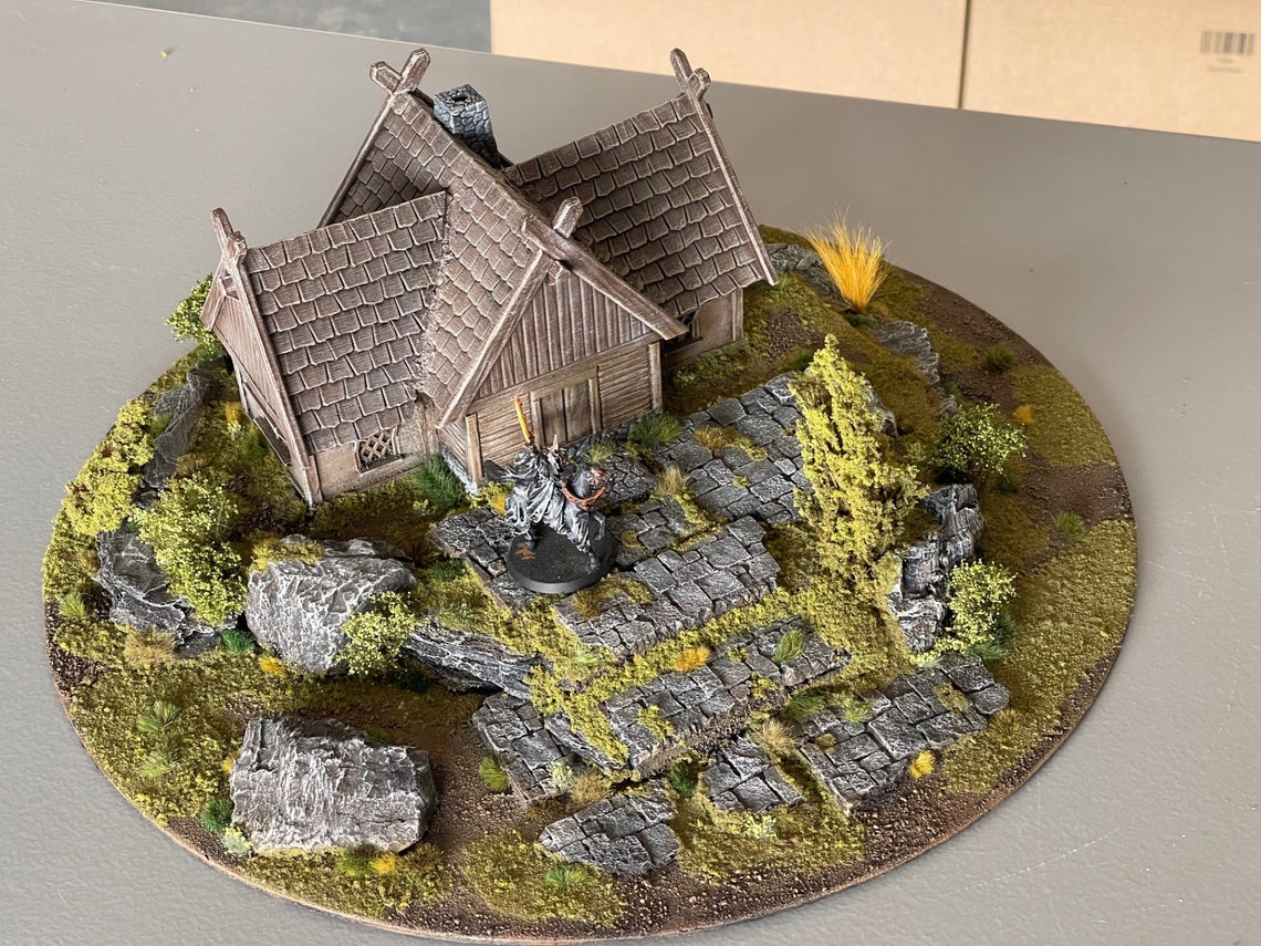 Rohan MESBG Fantasy Gaming Terrain House on Custom Circle Base - Etsy