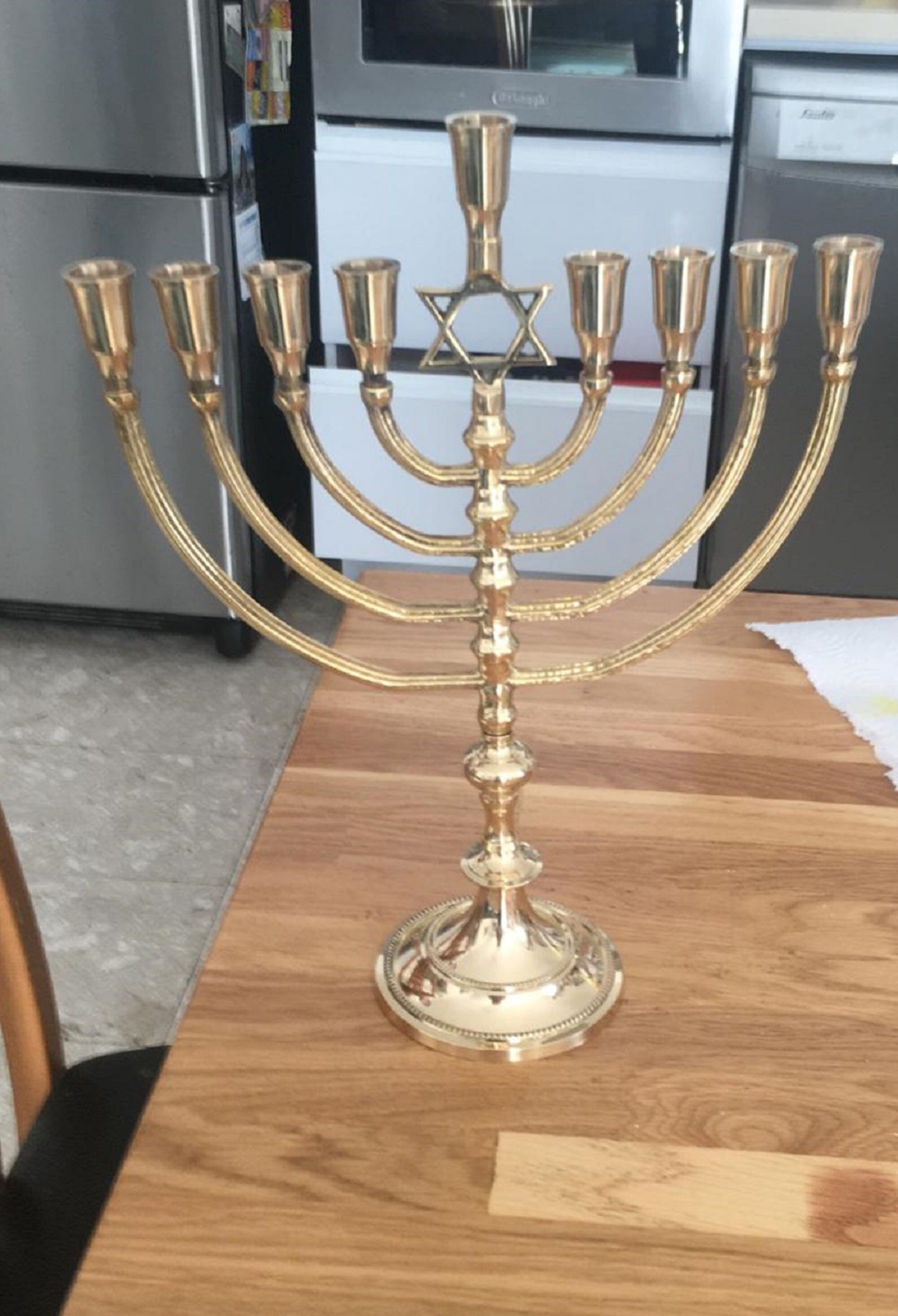 Brass Copper Massive 14 Inch Height Hanukkah Chanukia 9 Branch Israel ...
