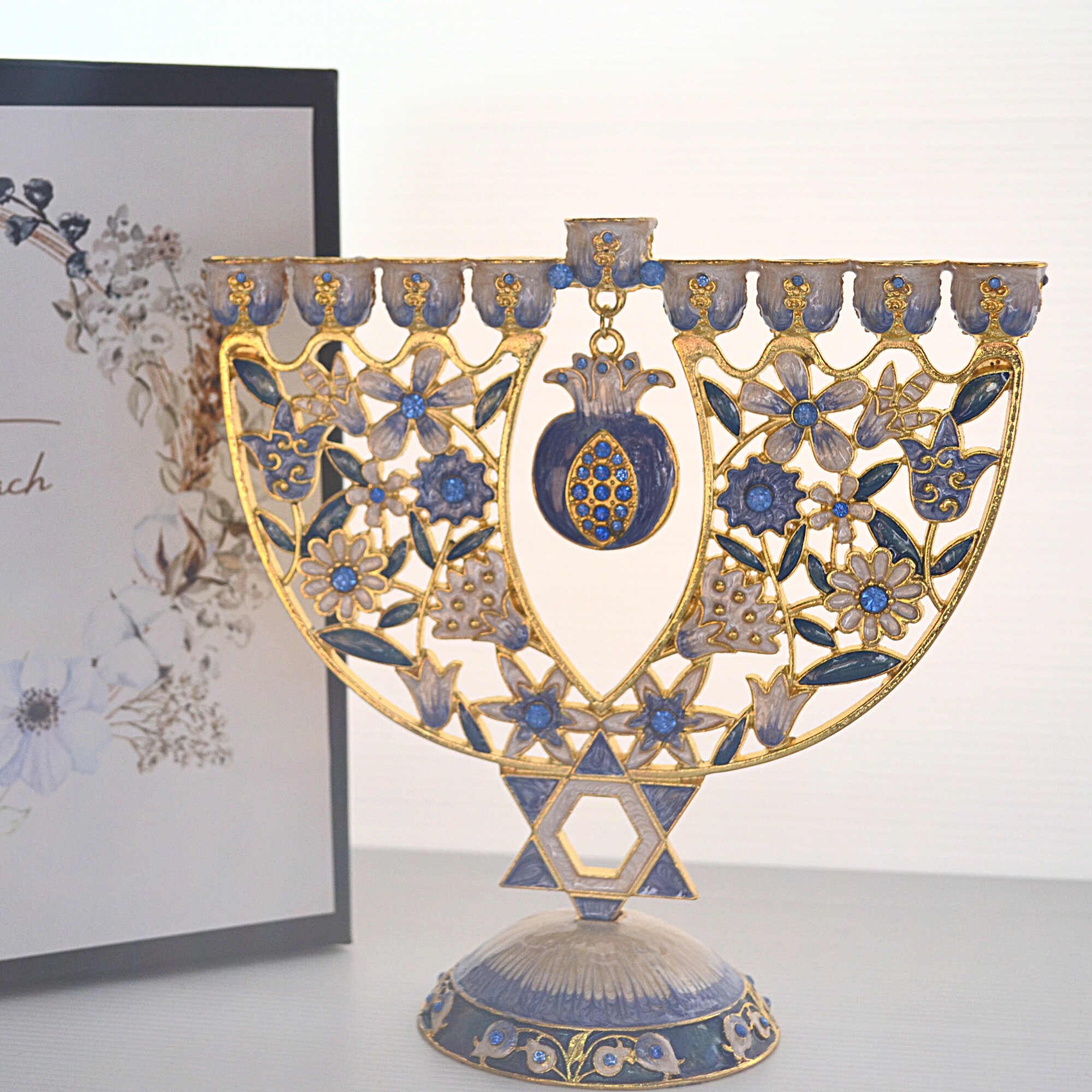 Cohen Tsemach Art&gift Amazing Menorah Hanukkiah Handmadeblue - Etsy