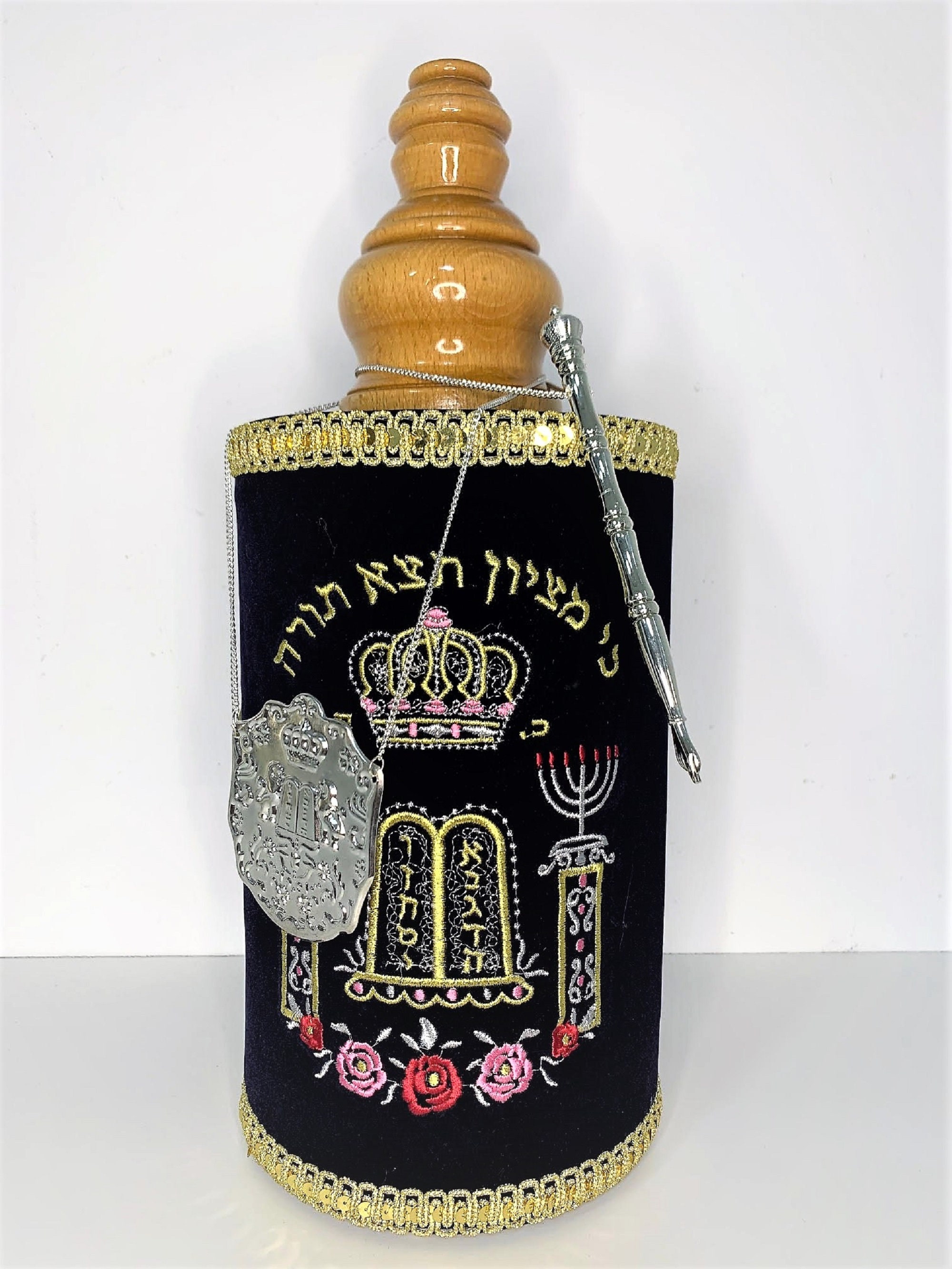 Hand Made Replica Sefardic Sefer Torah Scroll Hebrew Jewish Bible 45 CM ...