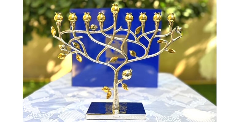 Menorah Hanukkah Hanukkiah Tree of Life Pomegranate Tree by Yair ...