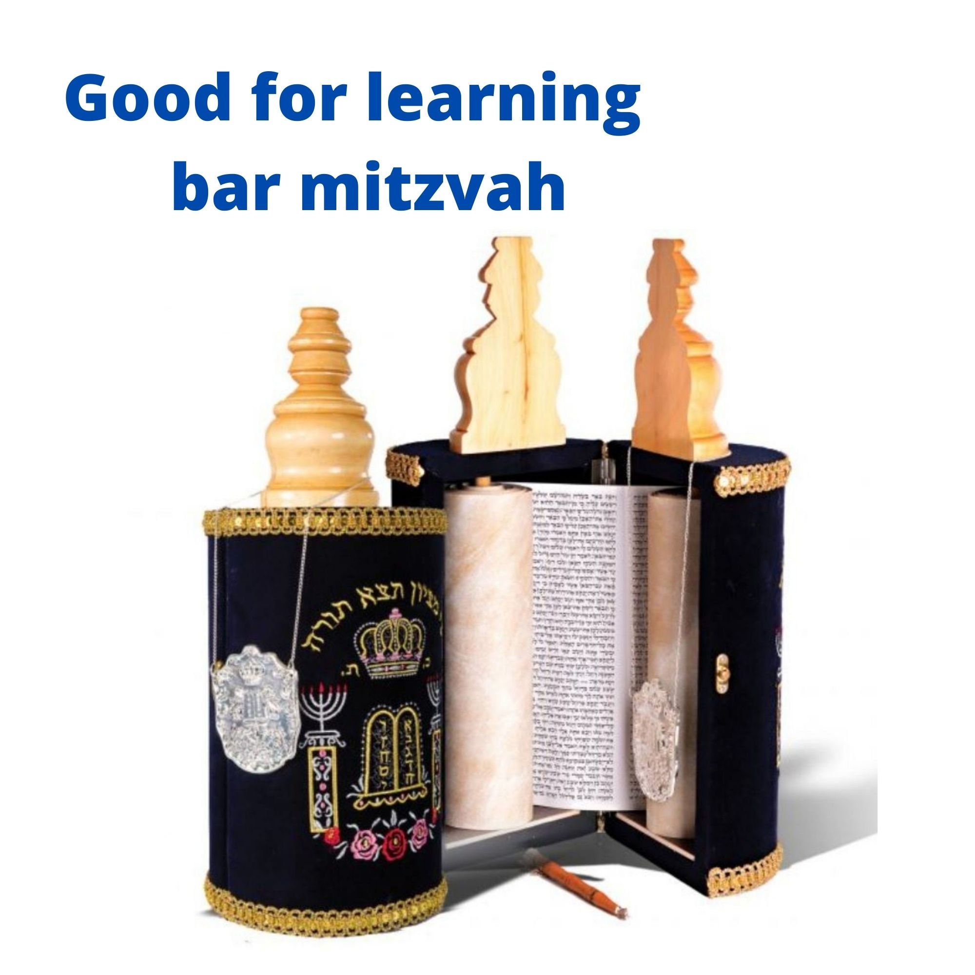 Hand Made Replica Sefardic Sefer Torah Scroll Hebrew Jewish Bible 45 CM ...