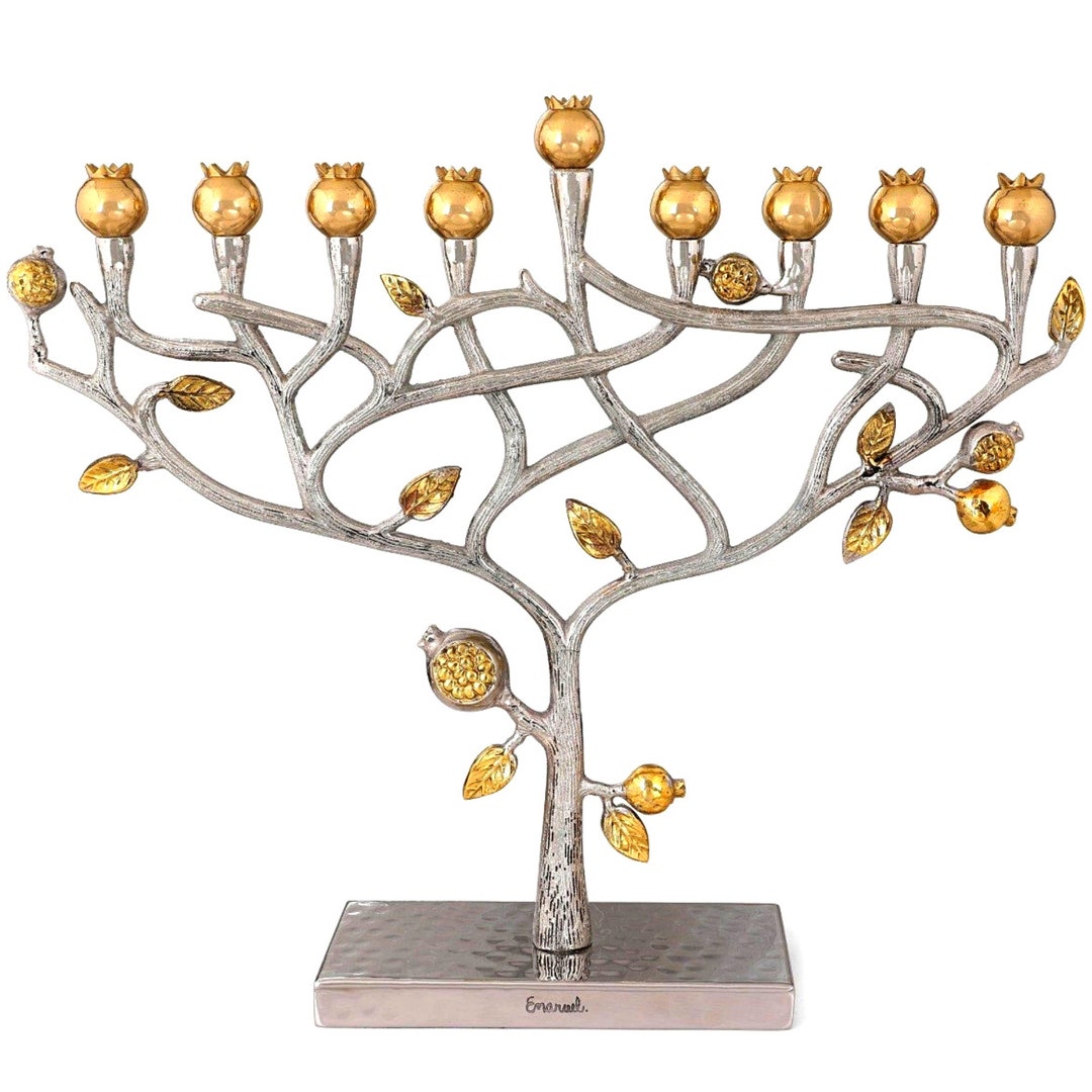 Menorah Hanukkah Hanukkiah Tree of Life Pomegranate Tree by Yair ...
