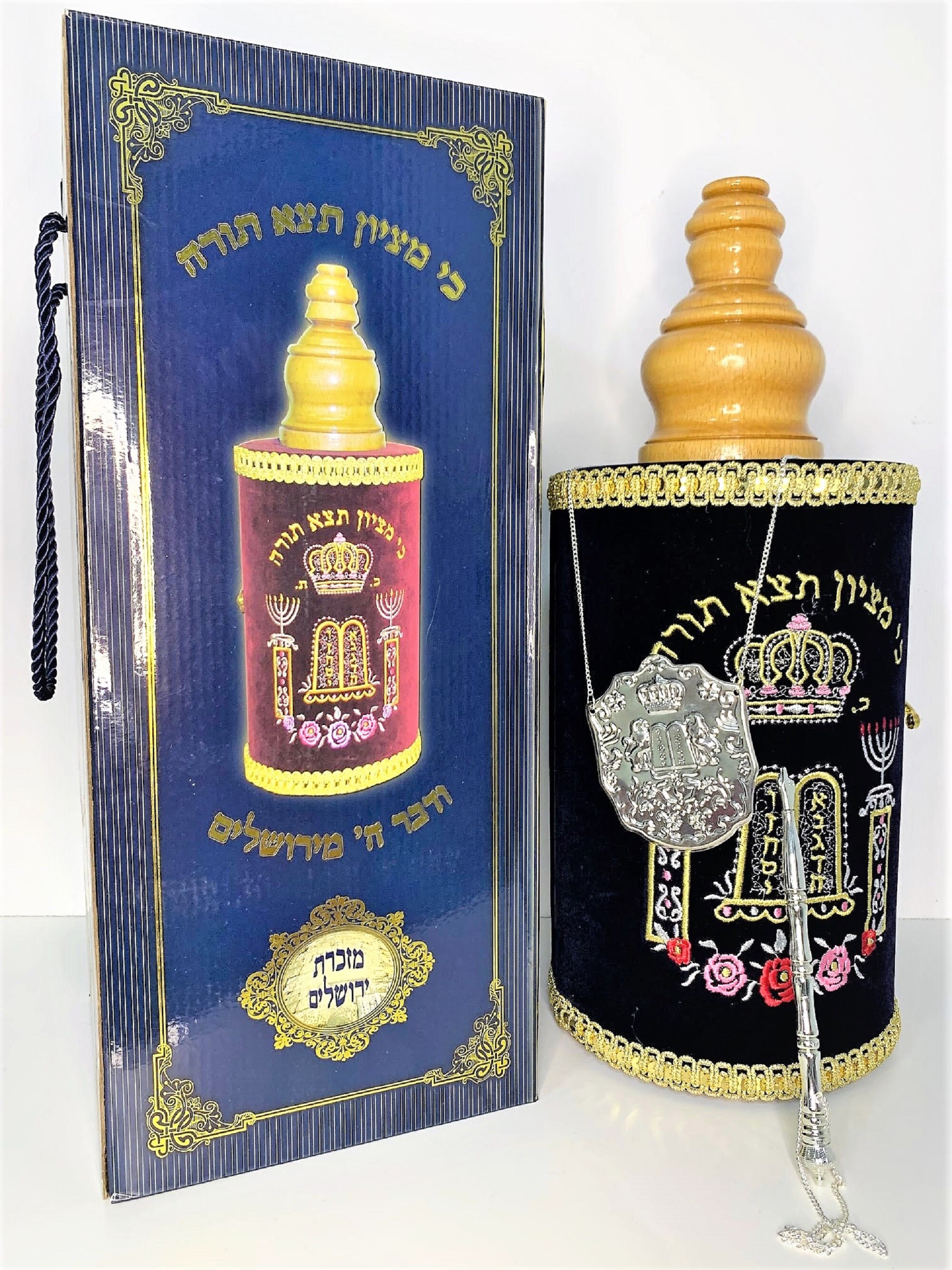 Hand Made Replica Sefardic Sefer Torah Scroll Hebrew Jewish Bible 45 CM ...