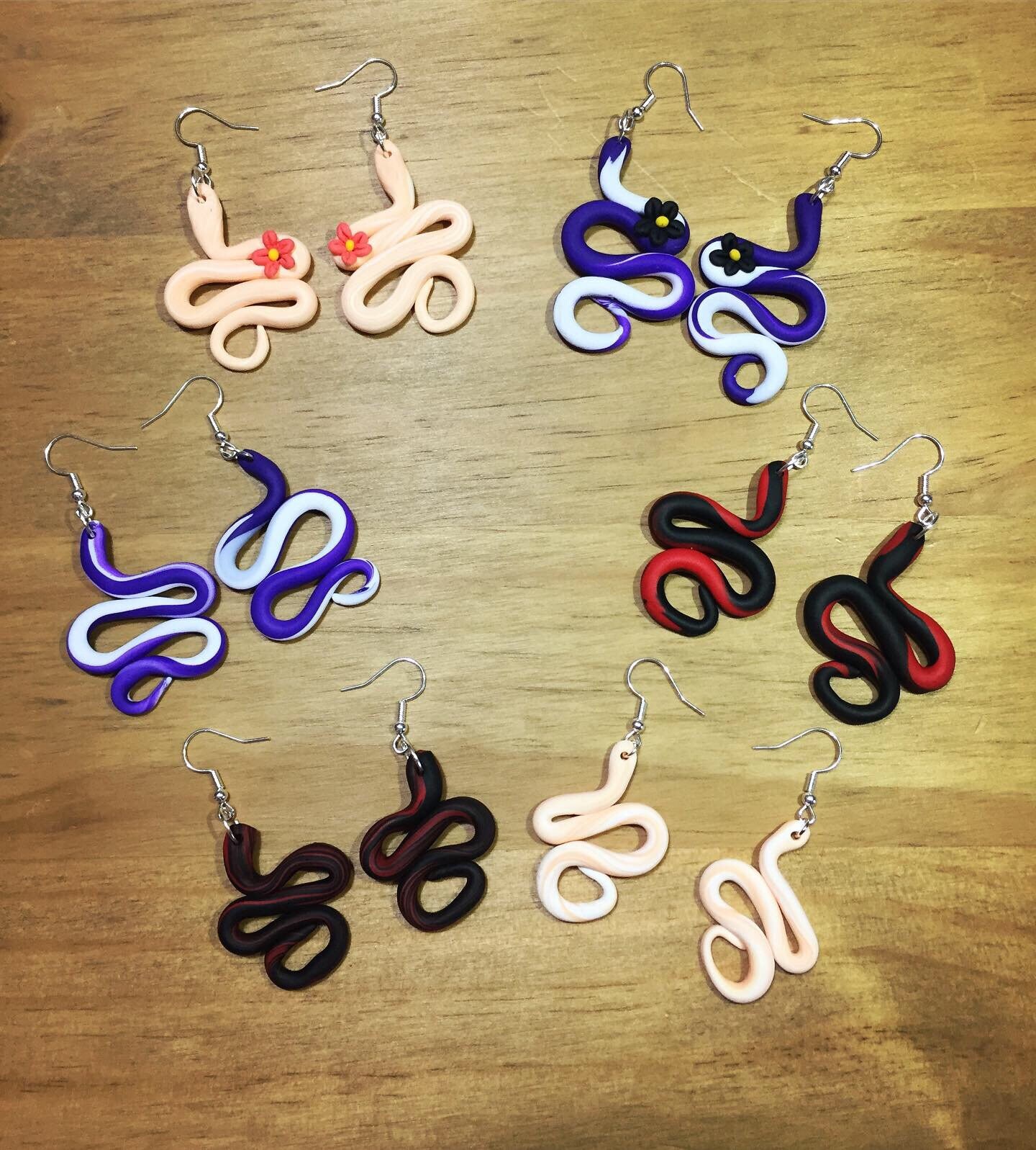 Handmade Snake Earrings Polymer Clay Earrings | Etsy