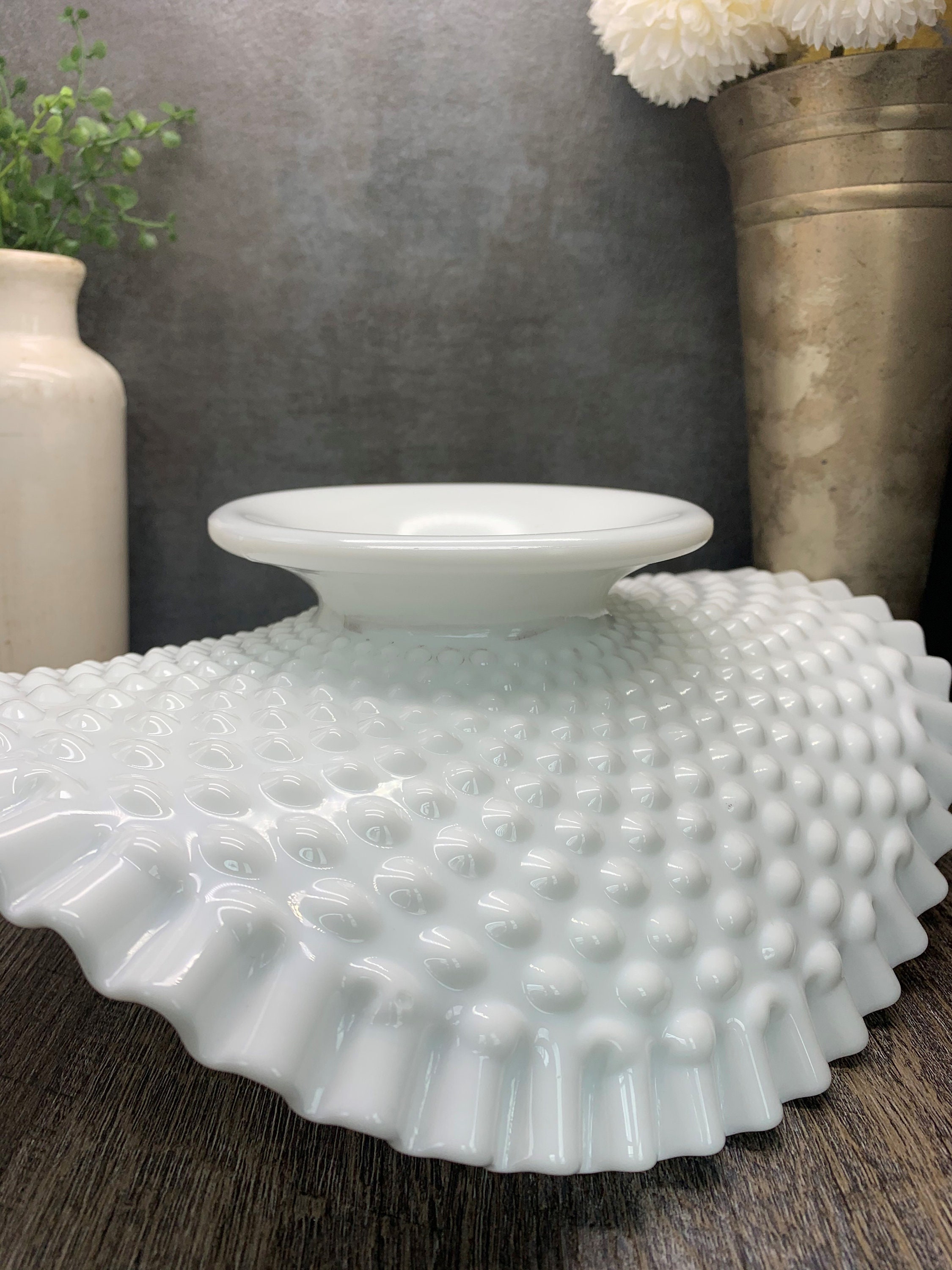 Vintage Fenton Hobnail Banana Boat Milk Glass Cake Banana | Etsy