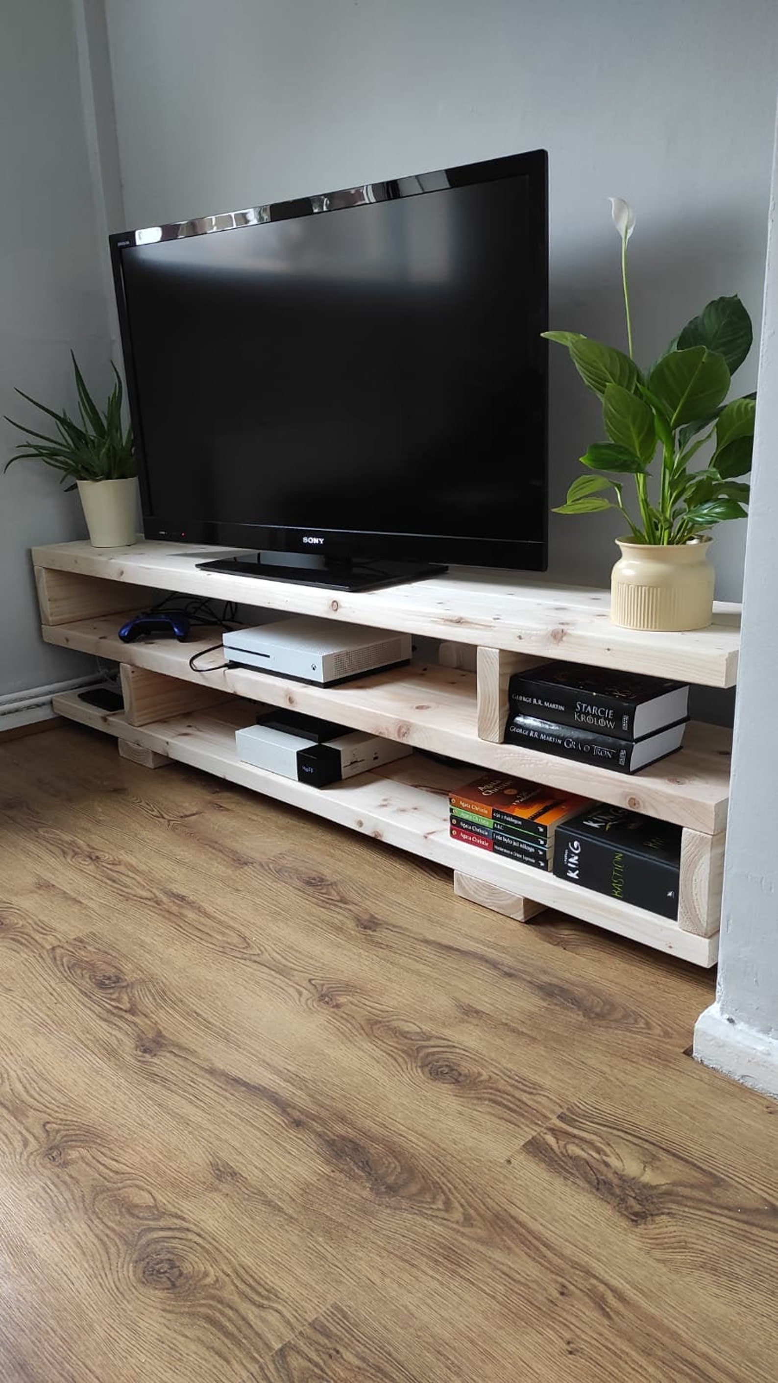 Rustic TV stand. handmade. solid wood. chunky. oak | Etsy