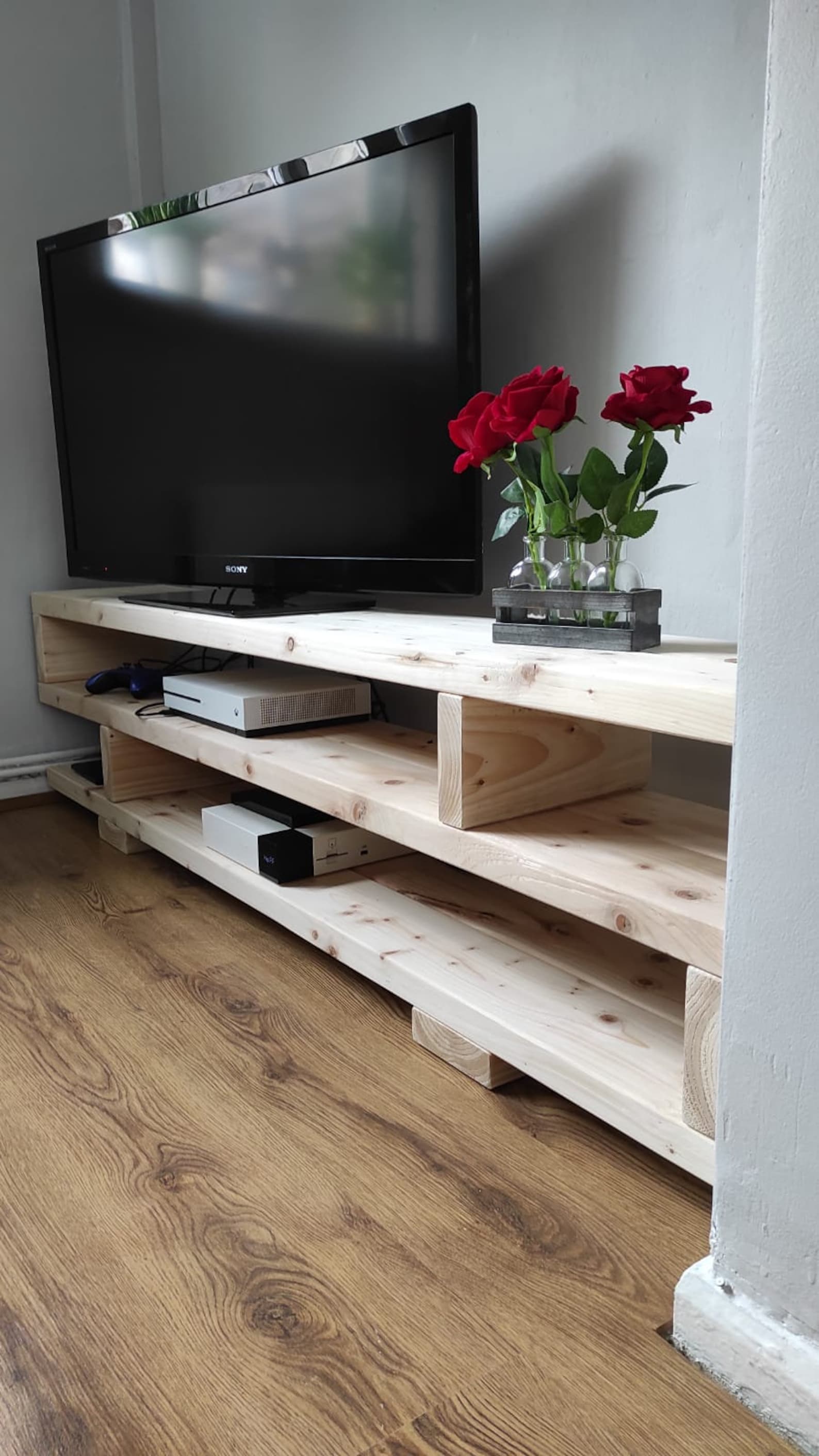 Rustic TV stand. handmade. solid wood. chunky. oak | Etsy