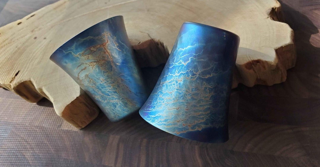 Entropic Finish Titanium (ti) Heat-colored Sake Cup / Shot Glass ...