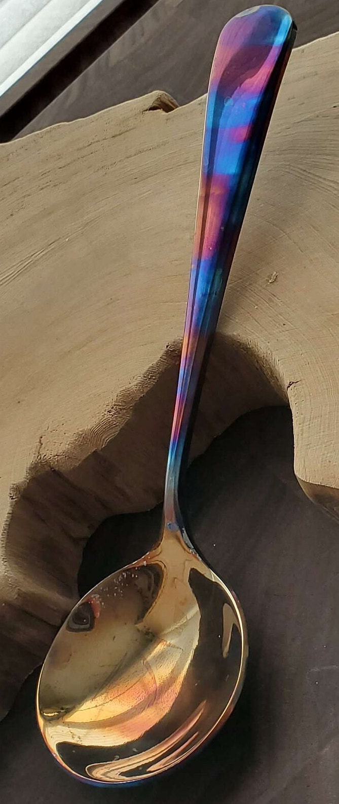 Rainbow Heat-colored Stainless Steel Coffee Cupping Spoon - Custom Hand ...