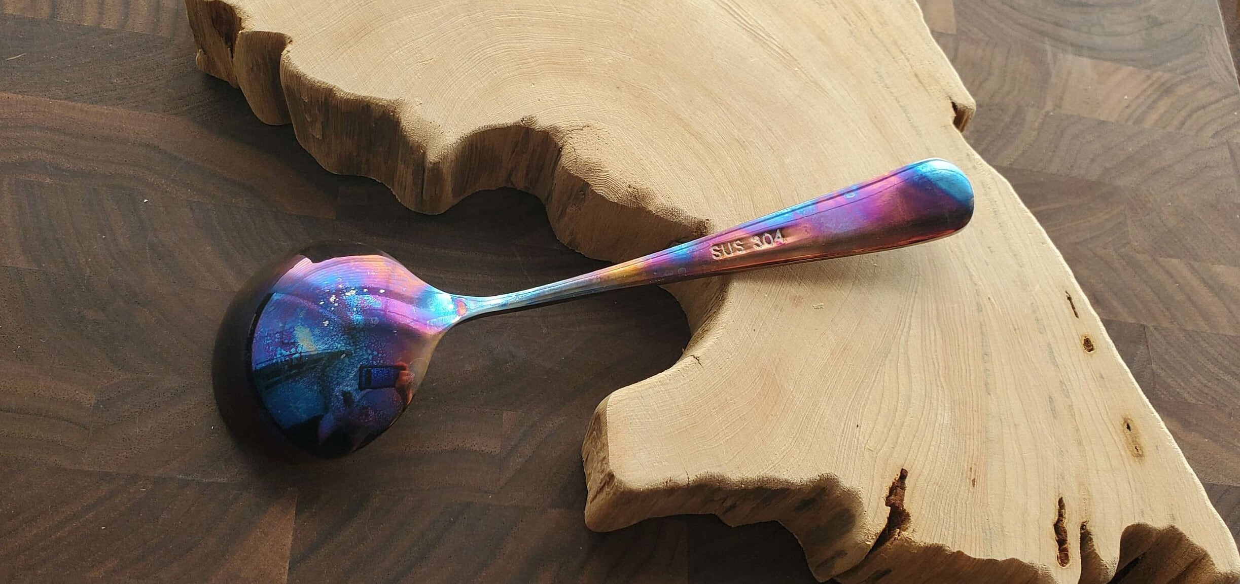 Rainbow Heat-colored Stainless Steel Coffee Cupping Spoon - Custom Hand ...