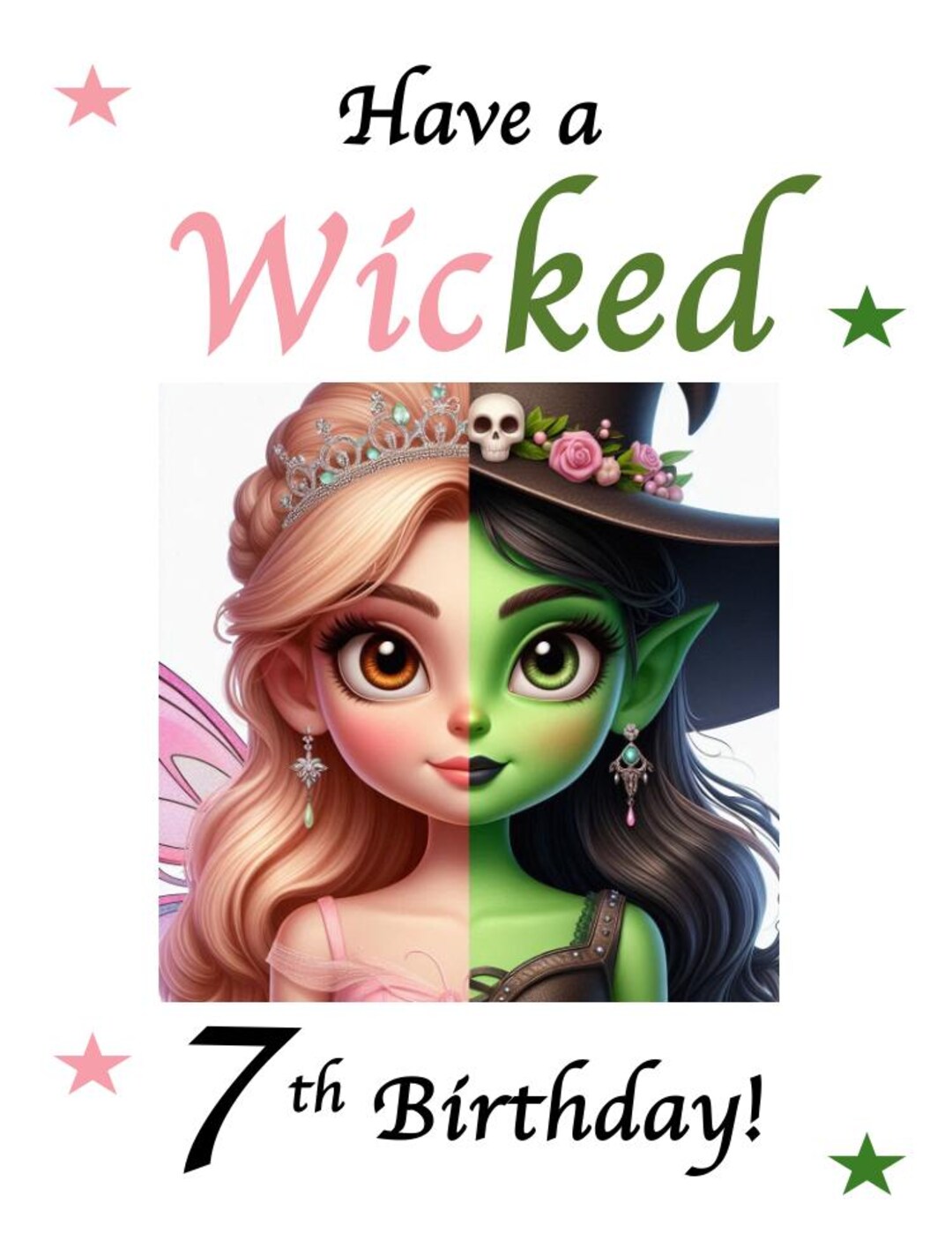 Wicked 7th Birthday Card With Kraft Envelope - Free UK Shipping - Etsy