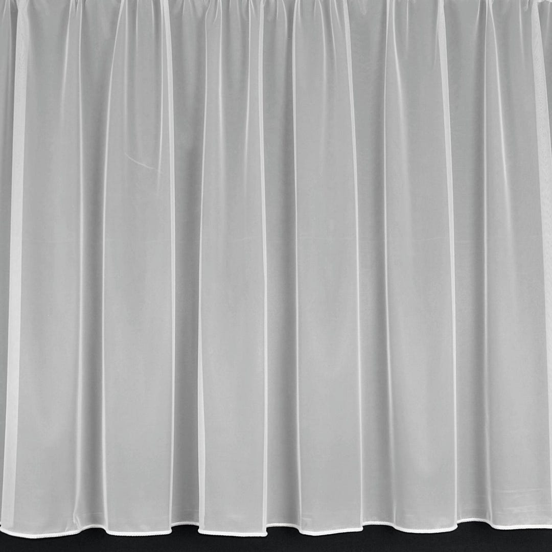 Plain White Net Curtain Weighted Bottom Made to Measure Any Drop Size ...