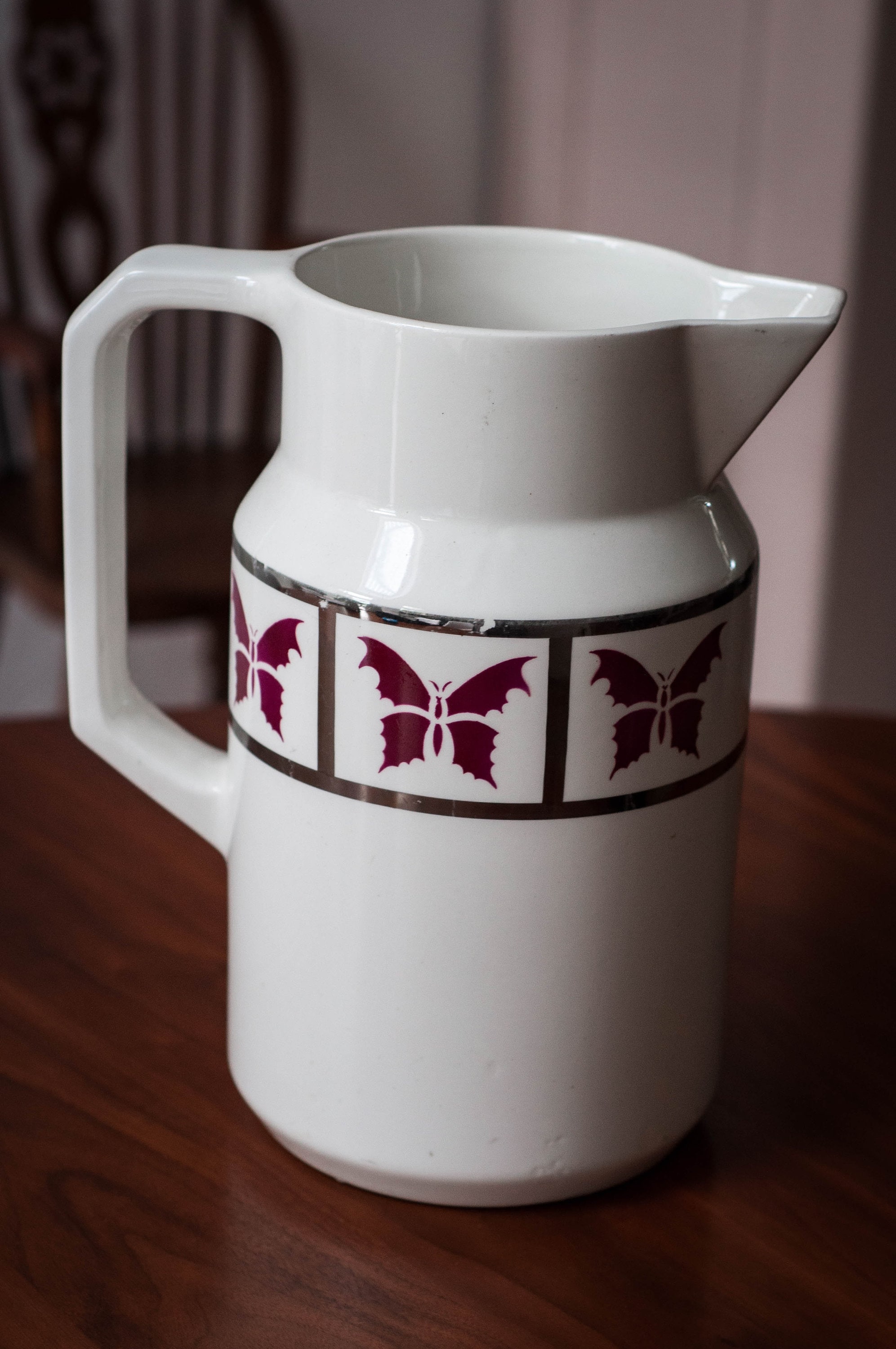 Antique Pitcher Petrus Regout | Extra Large Ceramic Pitcher With Silver ...
