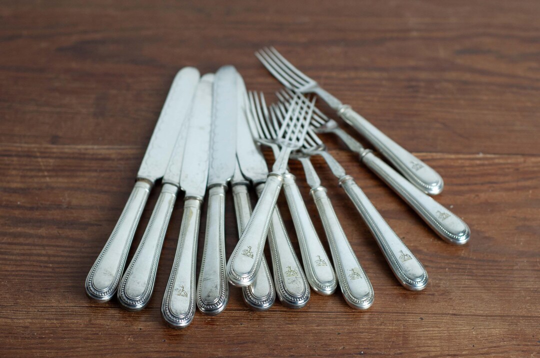 Antique French Cutlery Set With Floral Engravings | European ...