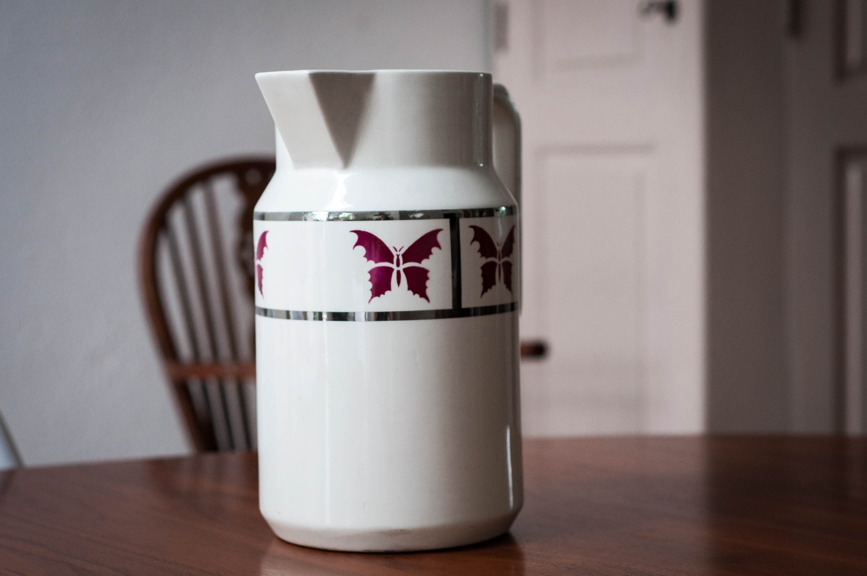 Antique Pitcher Petrus Regout | Extra Large Ceramic Pitcher With Silver ...