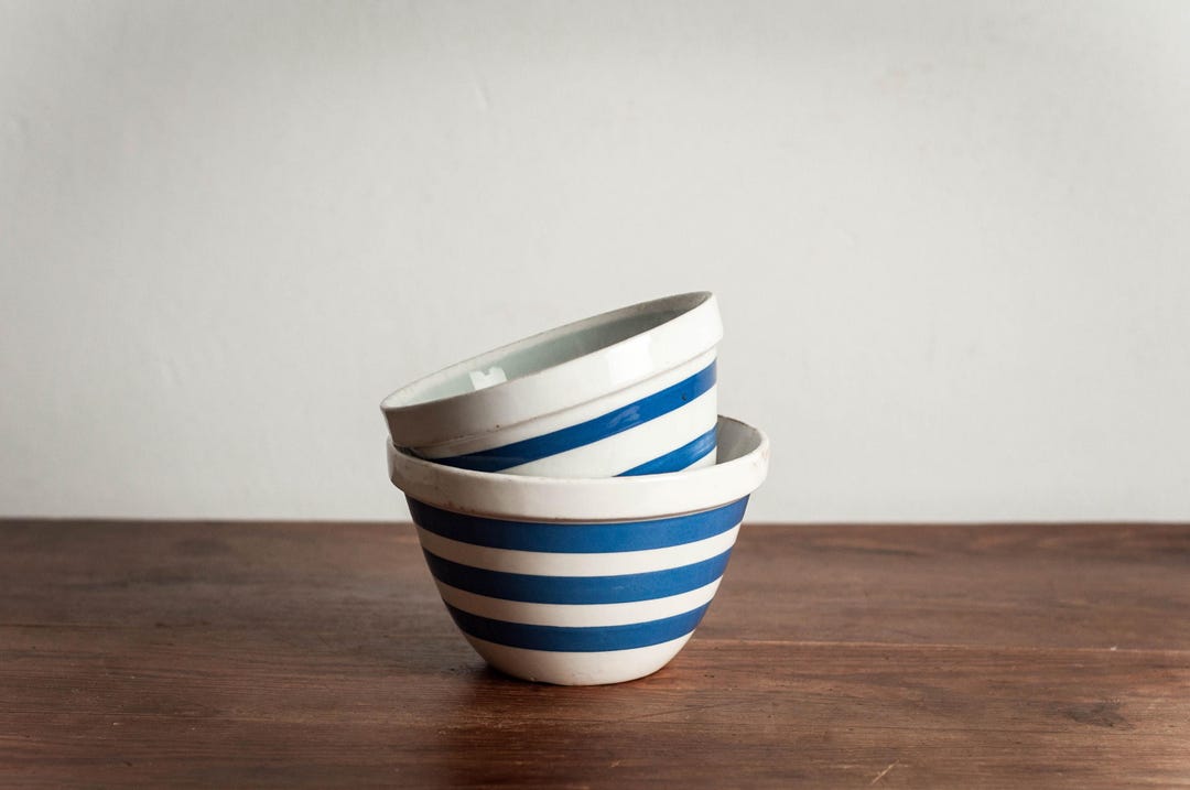 Cornishware Mixing Bowls | Cornish Blue Pudding Bowl | Coastal Blue and ...