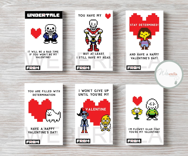 Undertale Valentine's Day Cards - Etsy