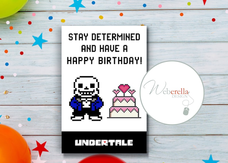 Undertale Sans Birthday Card - Etsy