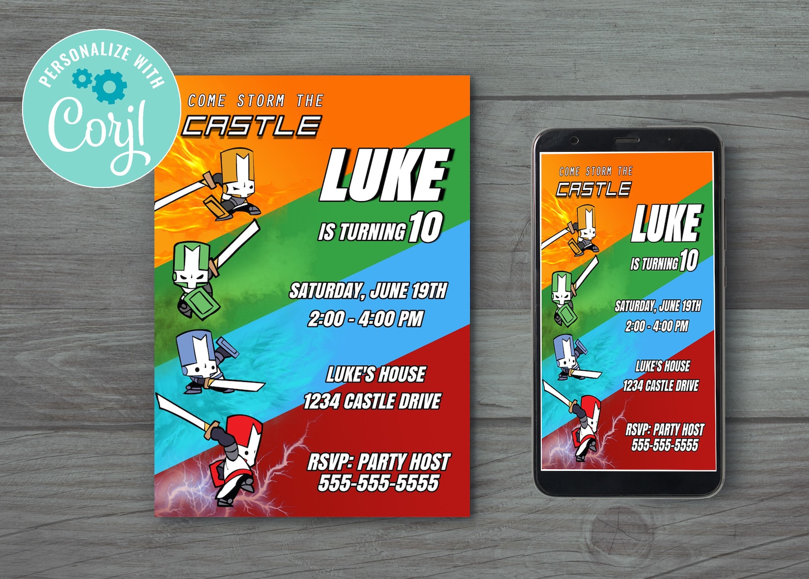 Castle Crashers Digital Birthday Invitation - Etsy