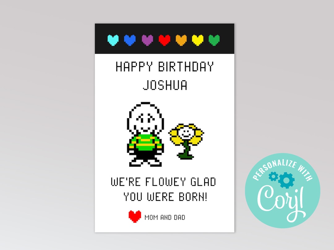 Undertale Birthday Card - Goat & Flowey - Customizable - 4x6 Digital ...