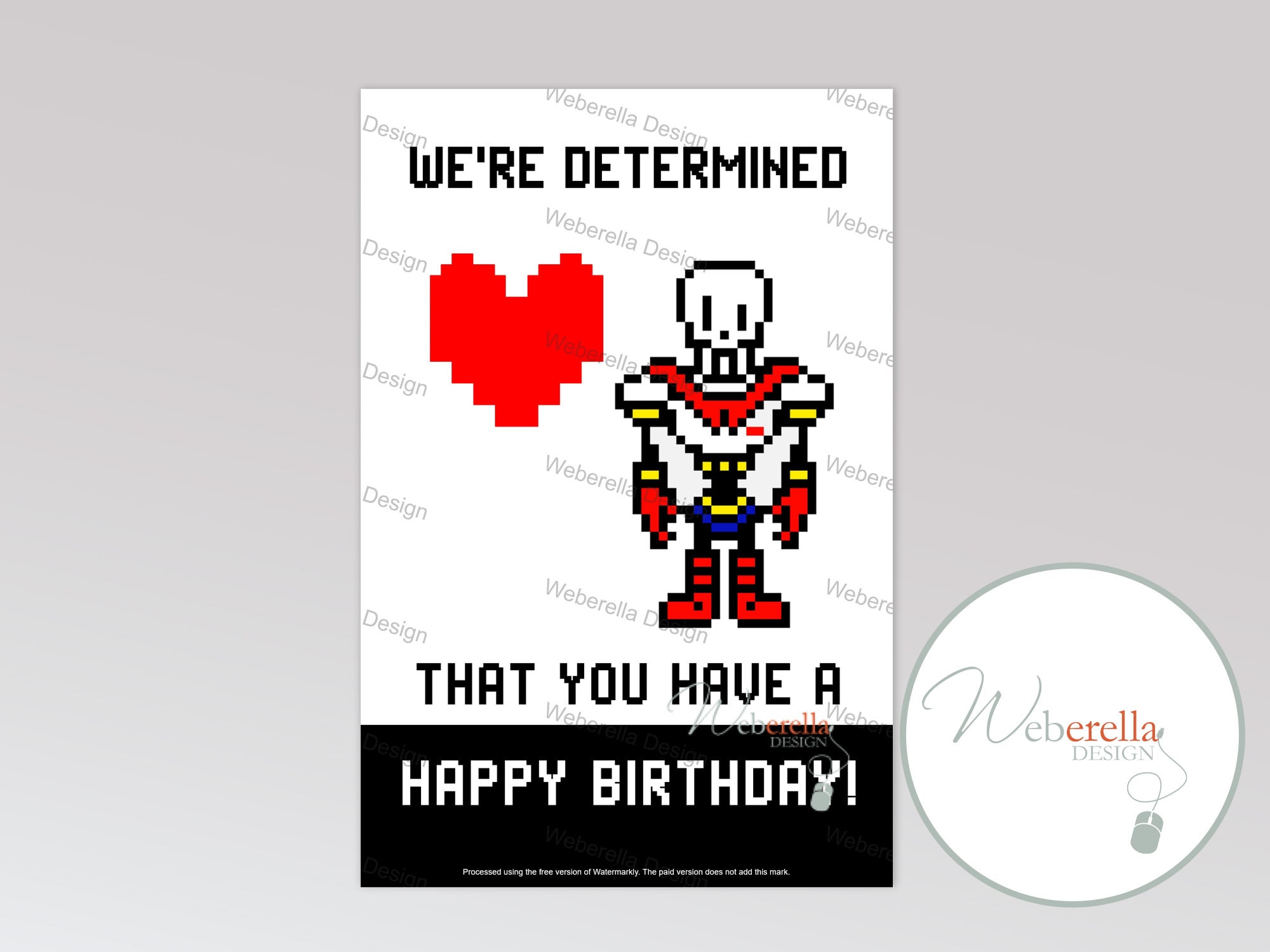 Undertale Birthday Card Papyrus 4x6 Digital File - Etsy