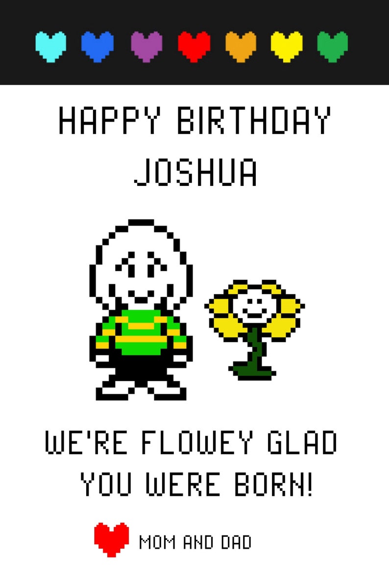 Undertale Birthday Card - Goat & Flowey - Customizable - 4x6 Digital ...