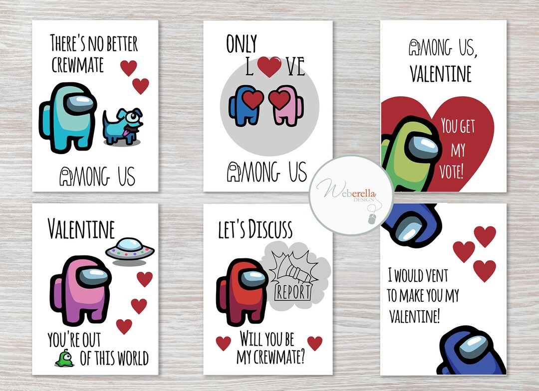 Among Us Valentine Cards - Etsy