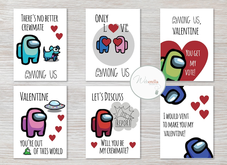 Among Us Valentine Cards - Etsy