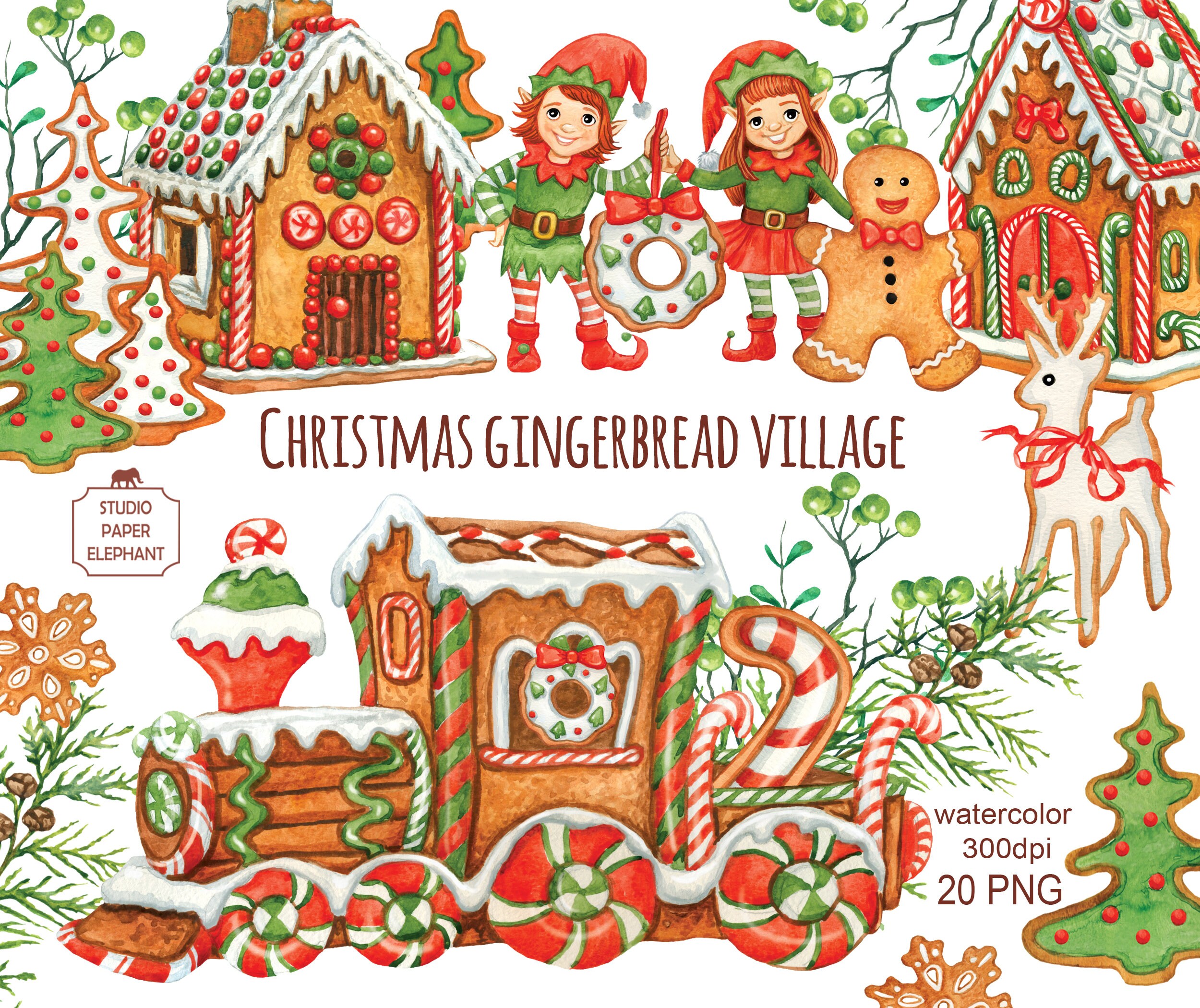 Gingerbread Train Clipart