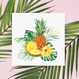 Watercolor Pineapples Clipart, Tropical Summer Clipart, Tropical ...