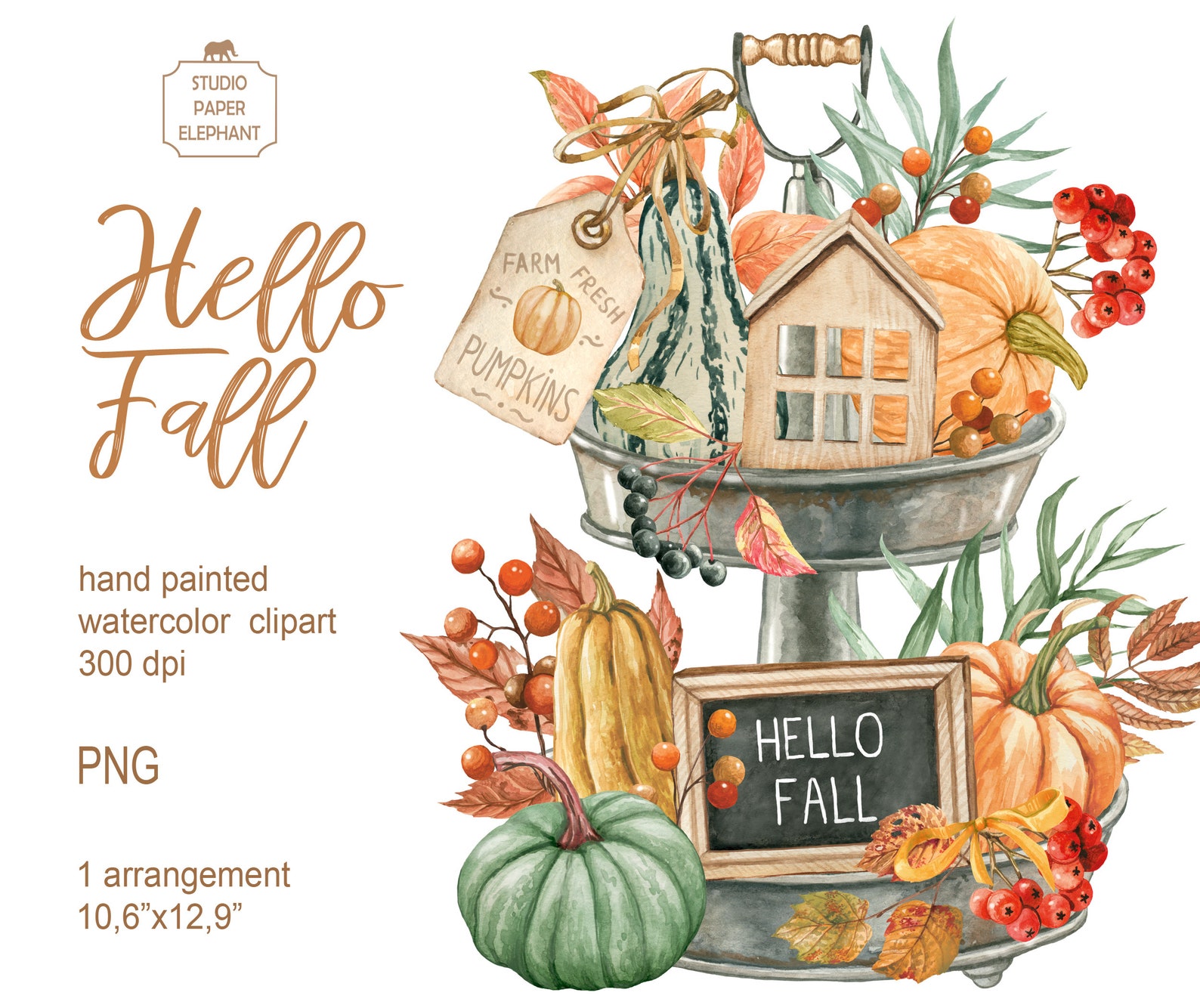Watercolor Fall Home Decor Clipart Cozy Autumn Fall - Etsy