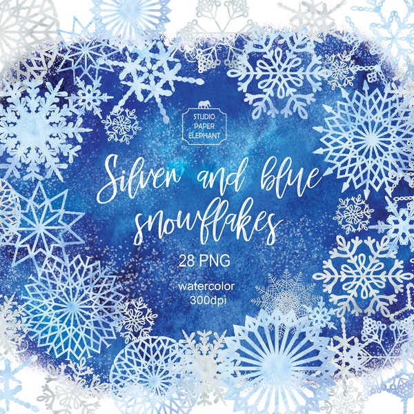 Snowflakes Clipart - Etsy