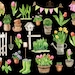 Watercolor Spring Garden Clipart Spring Flowers in Pots - Etsy