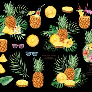 Watercolor Pineapples Clipart, Tropical Summer Clipart, Tropical ...