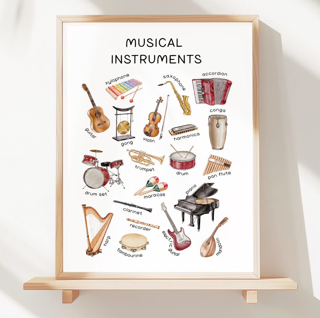 Musical Instruments Poster, Educational Classroom Wall Art, Non Ai ...