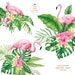 Watercolor Flamingo Clipart, Tropical Bouquets, Flamingo Birthday ...