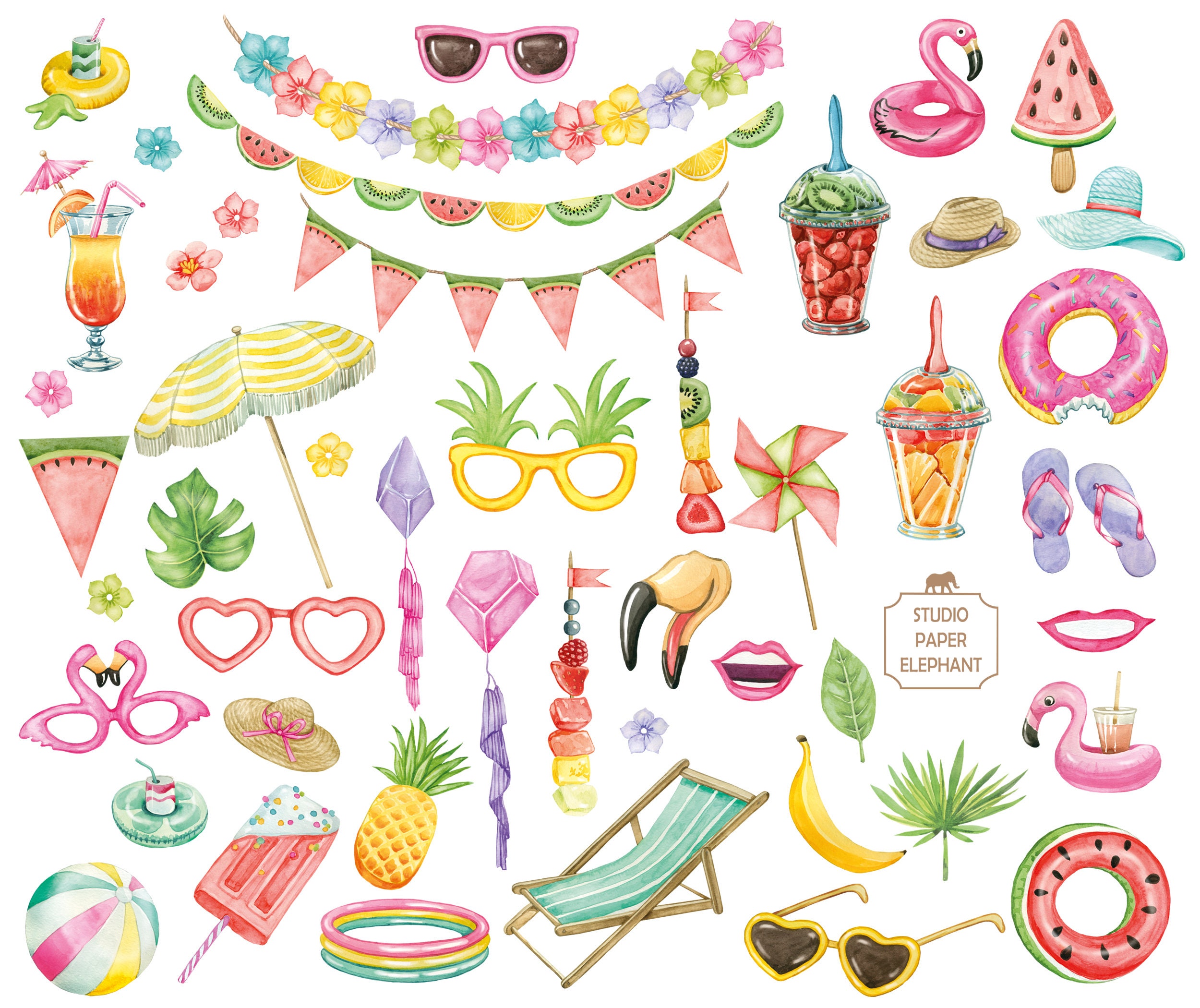 Summer Party Clipart Pool Party Clipart Beach Party Clipart - Etsy ...