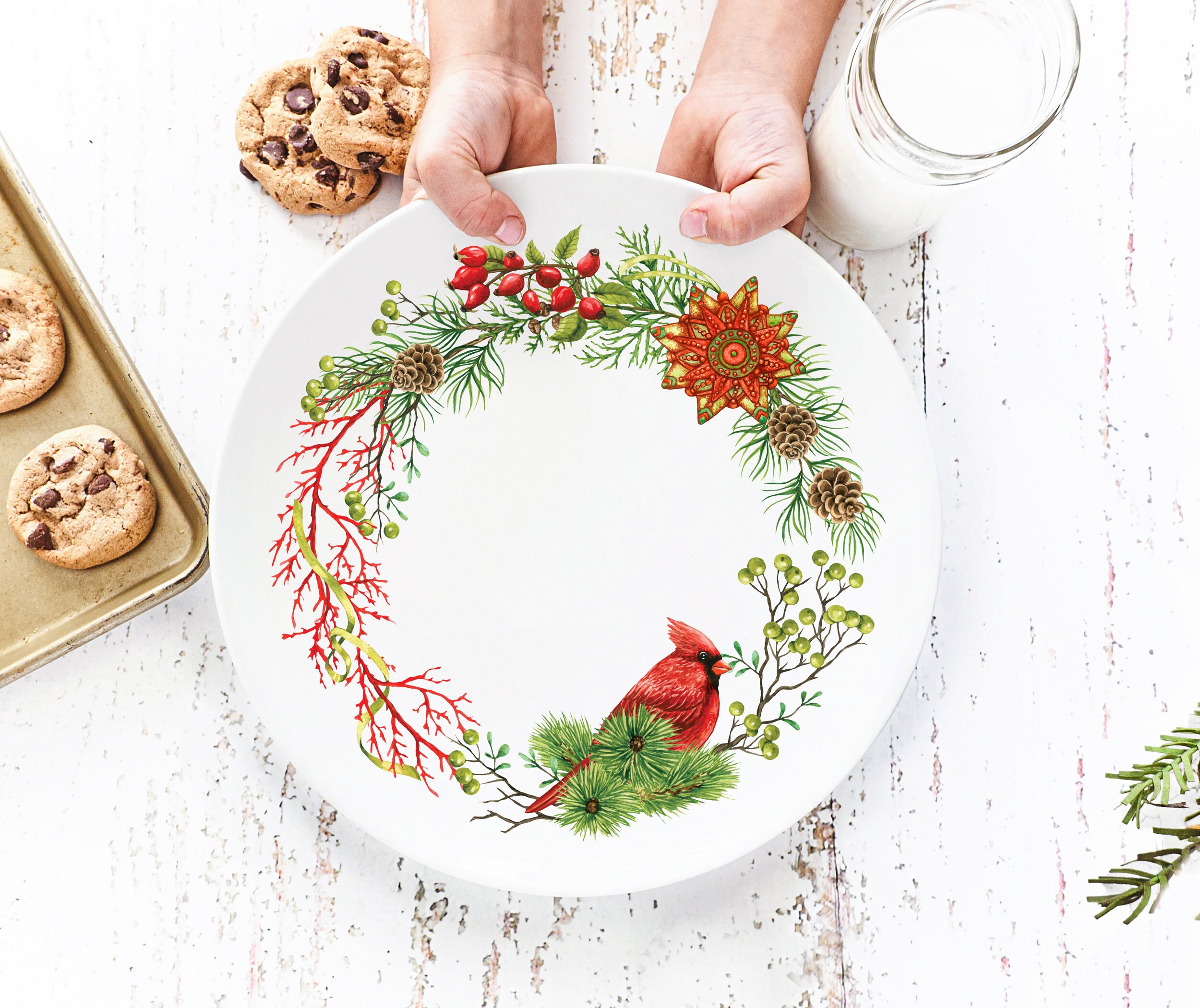 Christmas Wreaths With Red Cardinals Bouquets With Red - Etsy