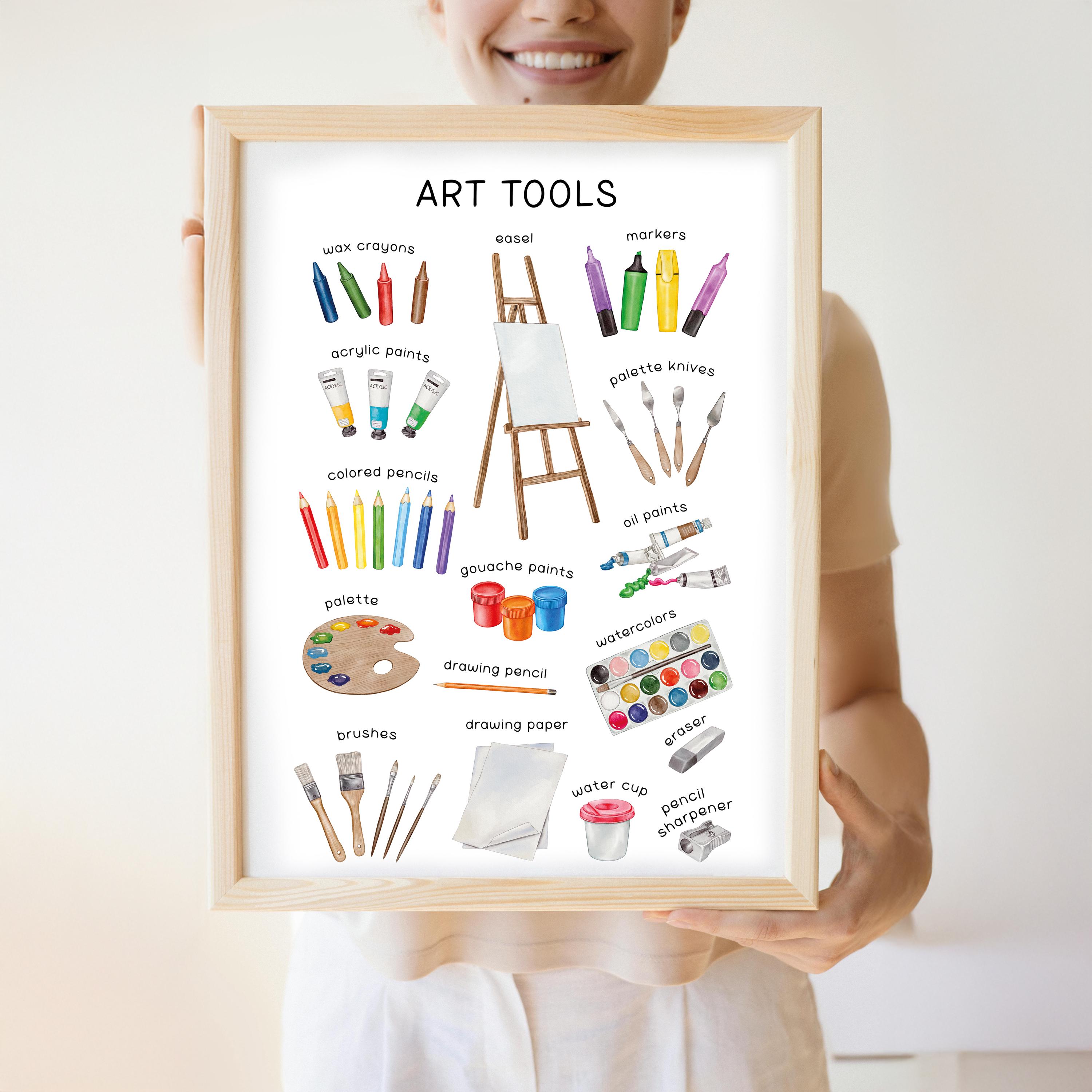 Art Tools Poster, Educational Classroom Wall Art, Non Ai (digital ...