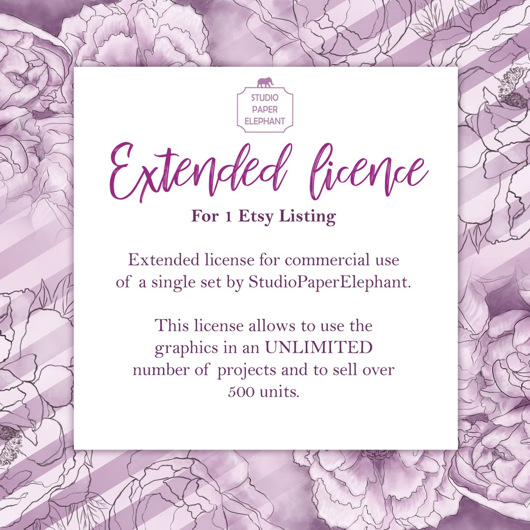 Clipart Extended License: Commercial Use, Unlimited Projects - Etsy