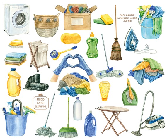 Doing Household Chores Clipart Etsy